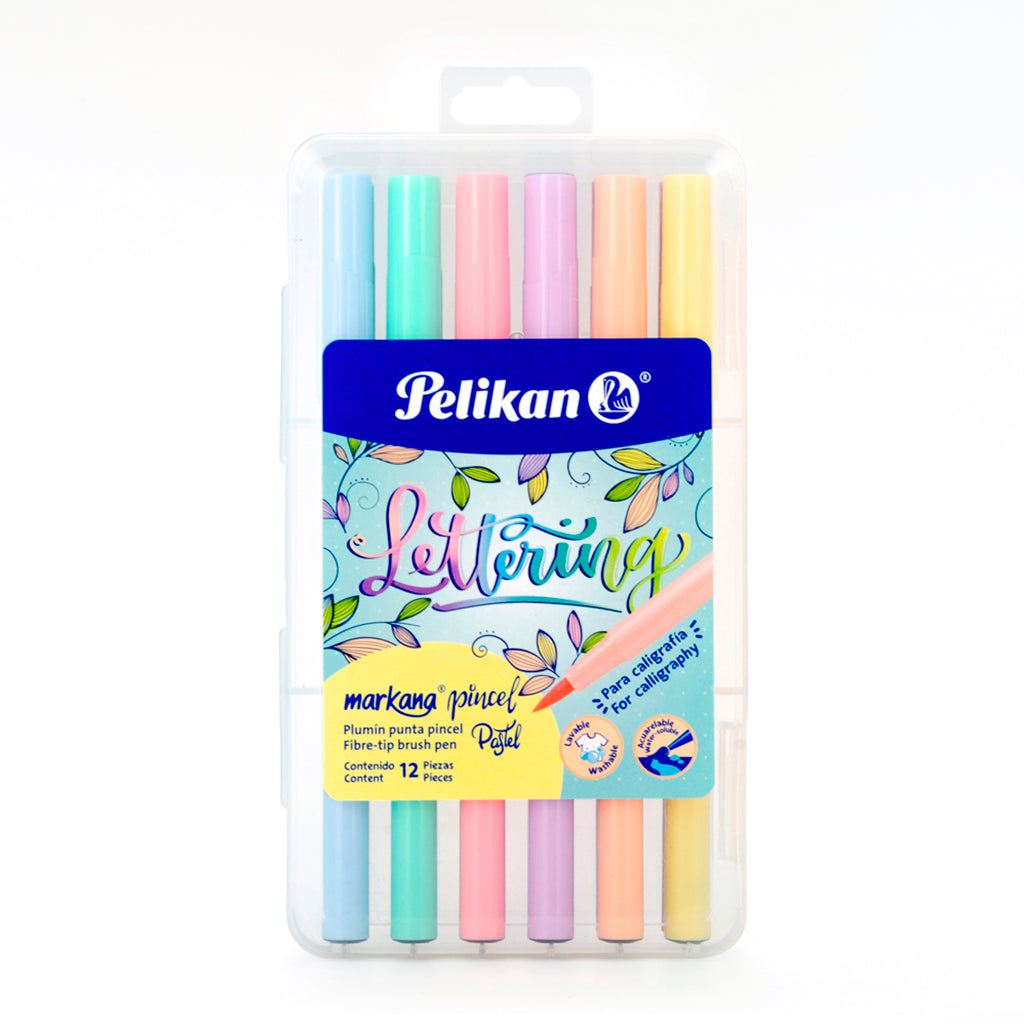 Plumón Delgado Surtido 12 piezas Lettering Pelikan | OPTIVOSA MAYOREO ...